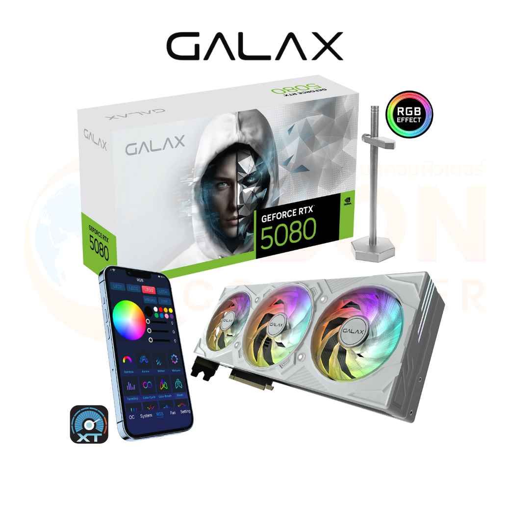 GALAX RTX 5080 EX Gamer 1-Click OC White 16GB GDDR7 | การ์ดจอเกมมิ่ง