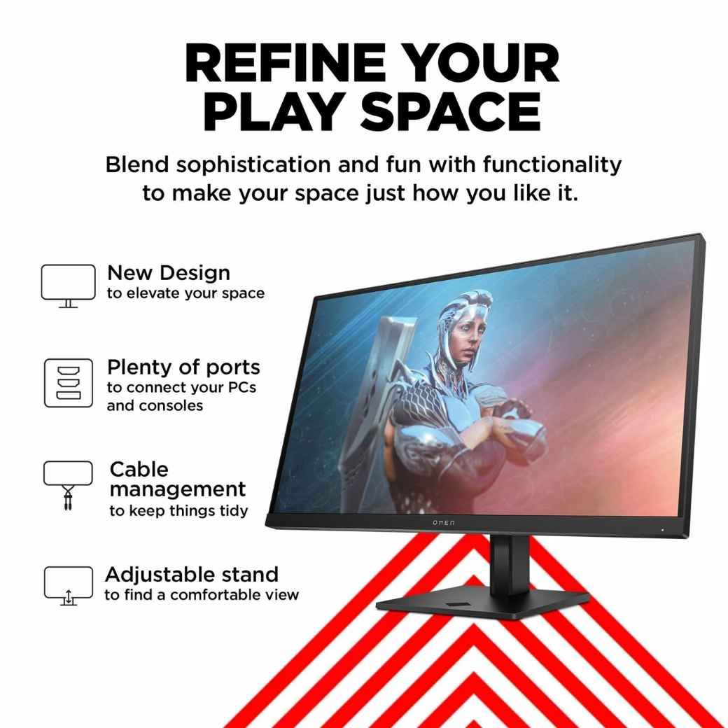 HP MONITER GAMING (จอมอนิเตอร์) OMEN 27" IPS FHD 165Hz - 3 YEARS