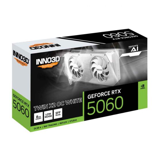 Inno3D RTX 5060 Twin X2 OC White 8GB - การ์ดจอเกมมิ่ง | Uboncomputer
