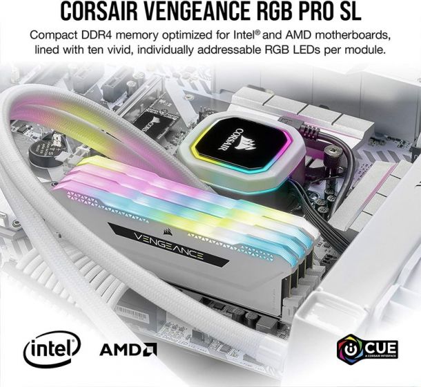 RAM (แรมพีซี) 64GB (16GBx4) DDR4 3600Mhz CORSAIR VENGEANCE RGB PRO SL ...